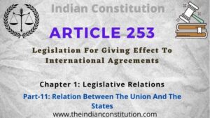 Article 253 Legislation For Giving Effect To International Agreements